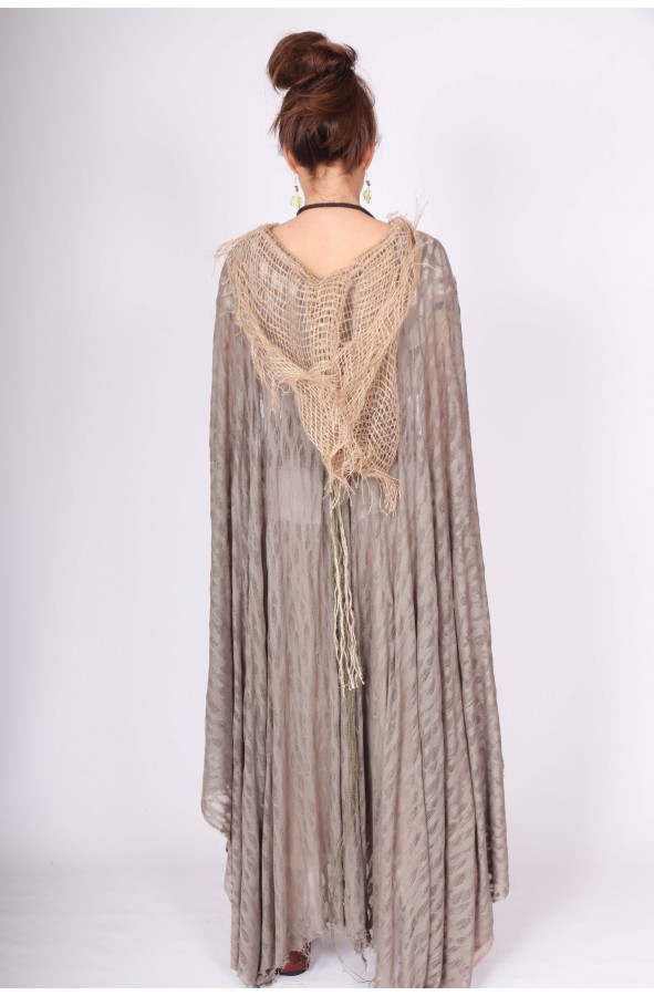 Medieval cloak with jute hood