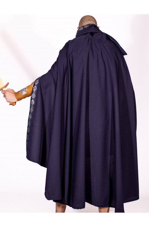 Medieval blue cloak for a knight costume or a medieval warrior