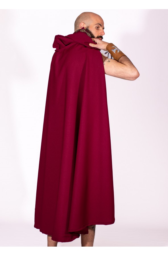 Medieval maroon medieval knight's or medieval warrior's cloak