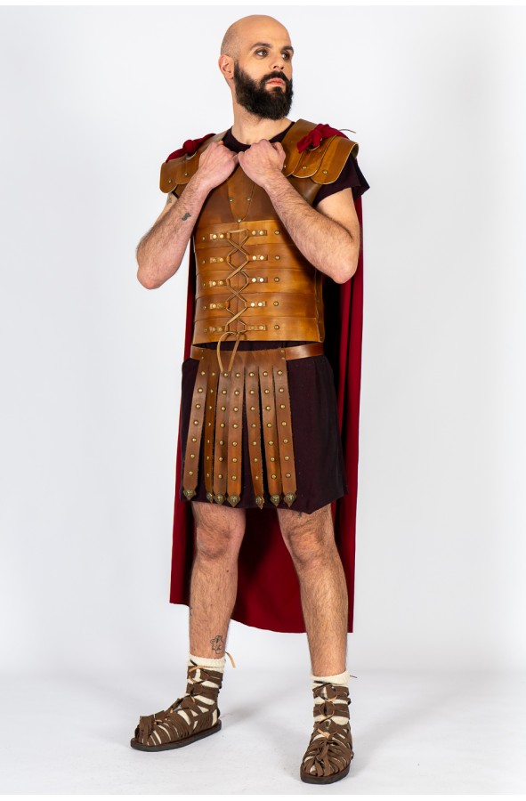 Roman brown leather vintage Lorica Segmentata