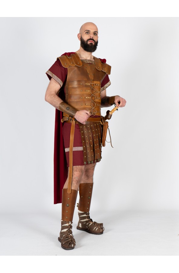 Roman brown leather vintage Lorica Segmentata