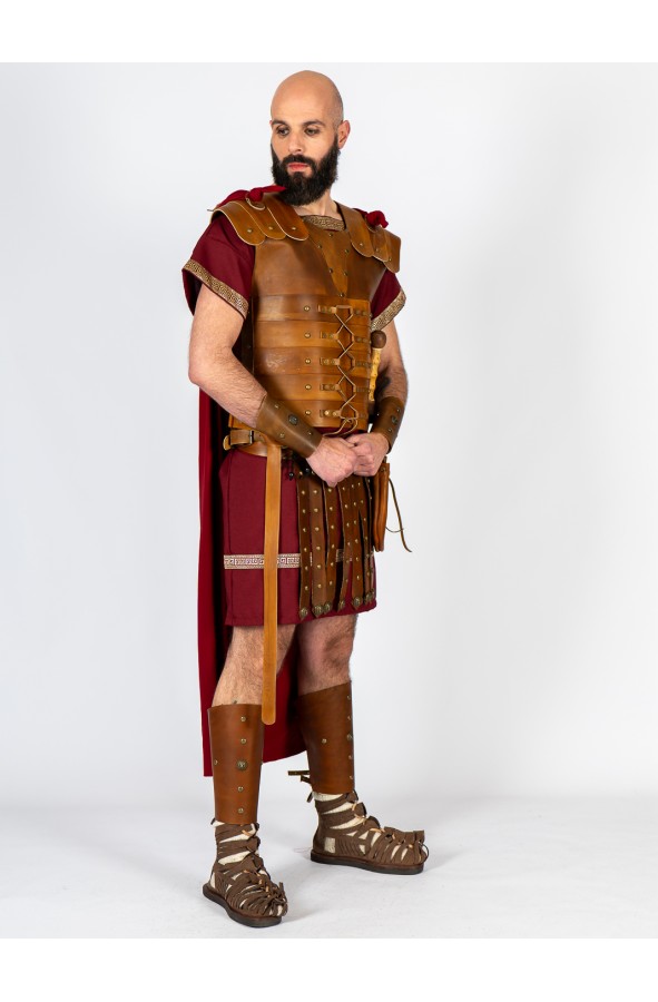 Roman brown leather vintage Lorica Segmentata