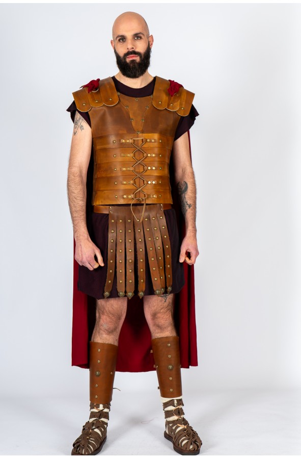 Roman brown leather vintage Lorica Segmentata